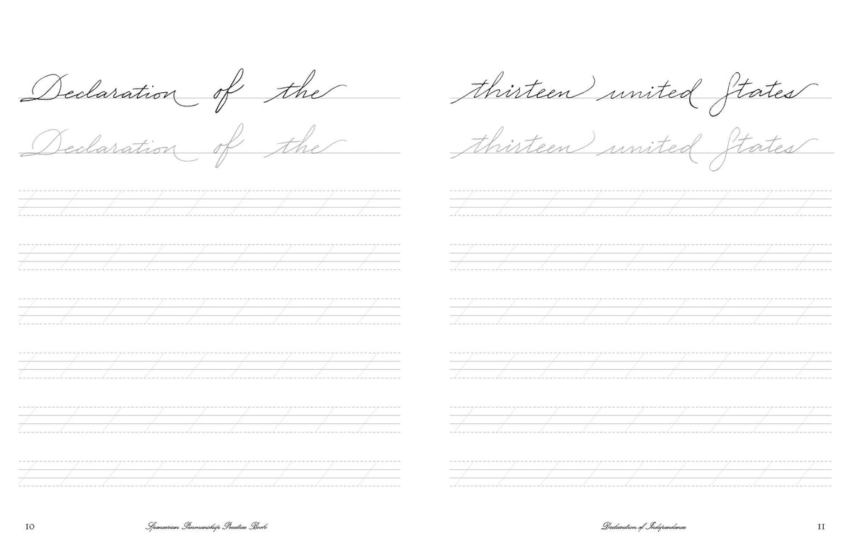 Cursive Handwriting Workbook: The Declaration of Independence – Stable ...